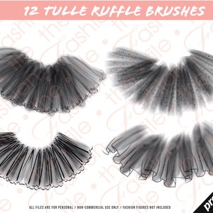 24 PROCREATE TULLE BRUSHES • Fabric Texture Netting Mesh Gown Sketch ...
