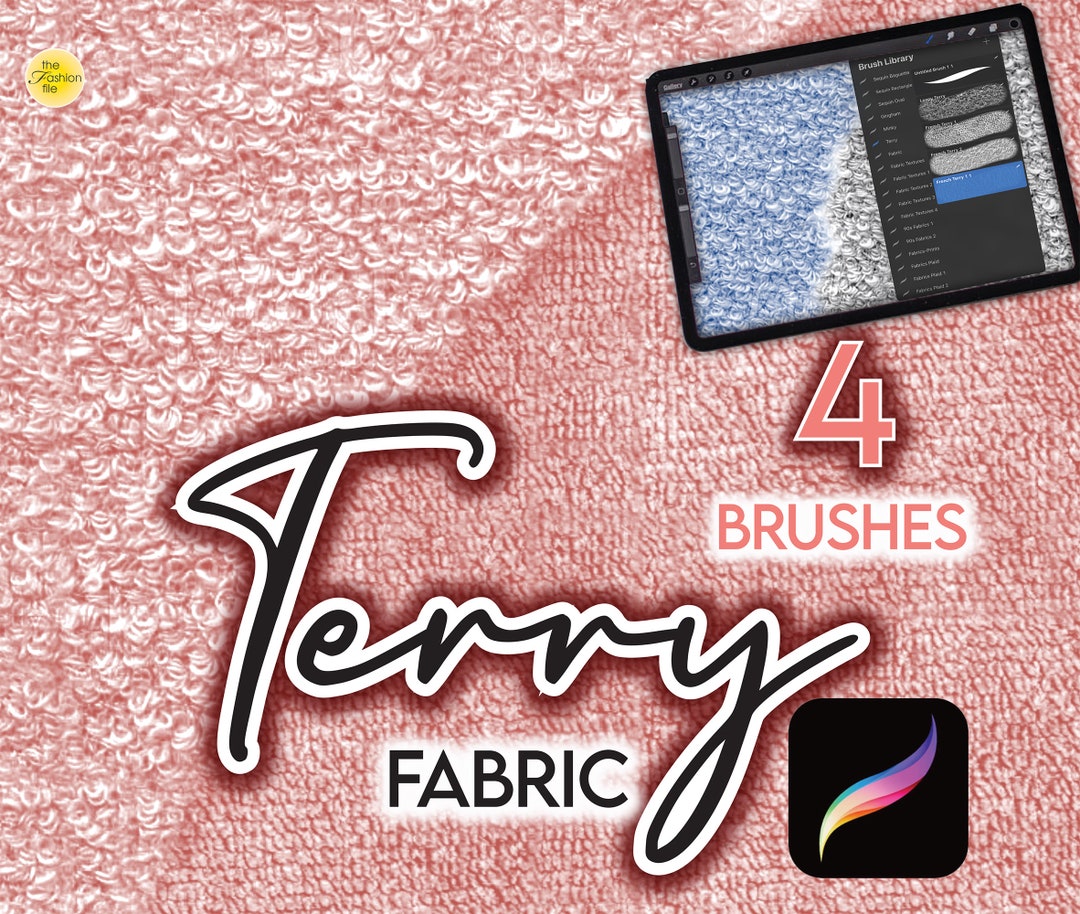 4 PROCREATE FABRIC TEXTURES • French Terry Cloth Towel Jogger Hoodie ...
