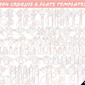 505 PROCREATE FASHION BRUSHES • for Flat Sketches: Clothing Templates ...
