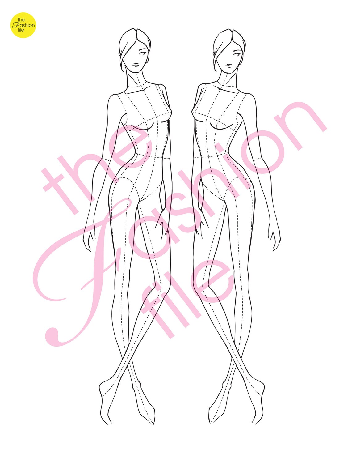 FASHION DESIGN TEMPLATE Pdf Ai Png for Procreate 9-head - Etsy