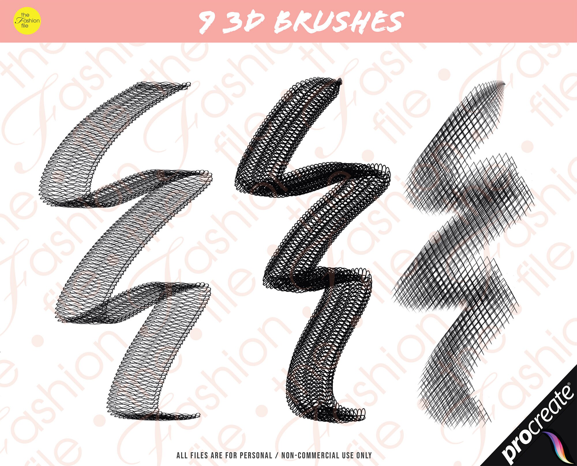 24 PROCREATE TULLE BRUSHES • Fabric Texture Netting Mesh Gown Sketch ...