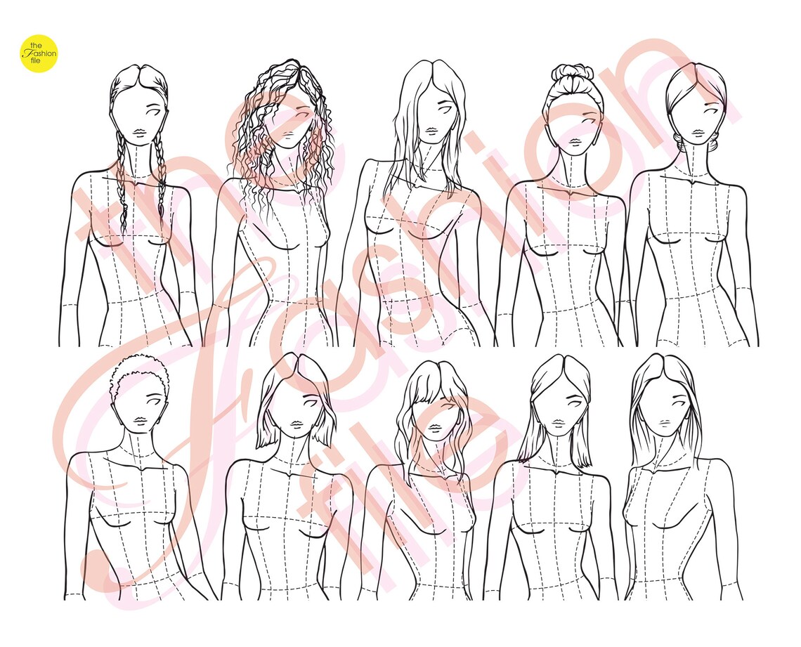 FASHION SKETCH TEMPLATES Pdf Ai Png to Use With Procreate | Etsy