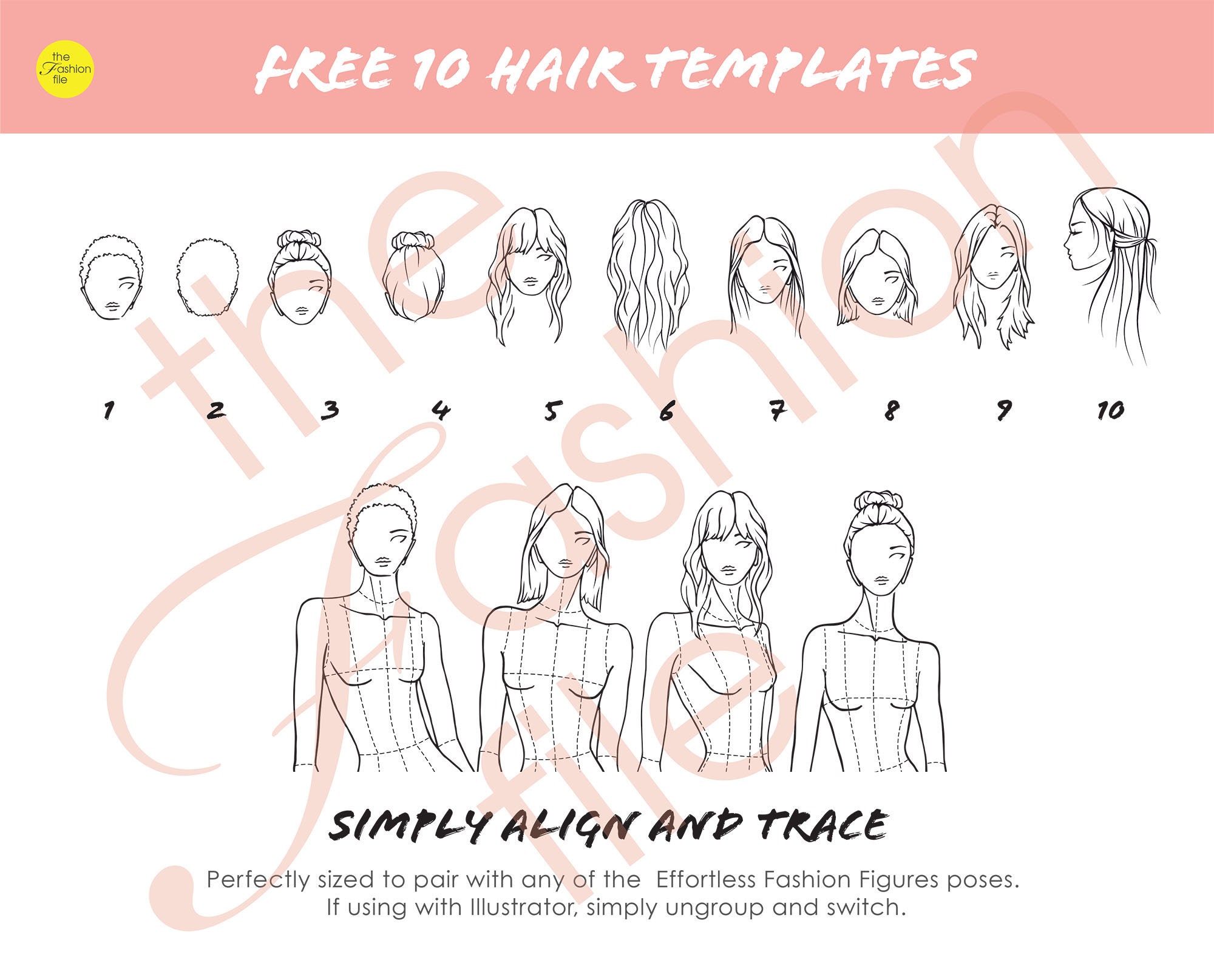 FASHION FIGURE 100 TEMPLATES Pack • 9-head Female Sketches - Pdf, Ai ...