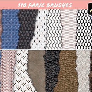 110 PROCREATE FABRIC TEXTURE Brushes Realistic Knits Fishnet Wool ...