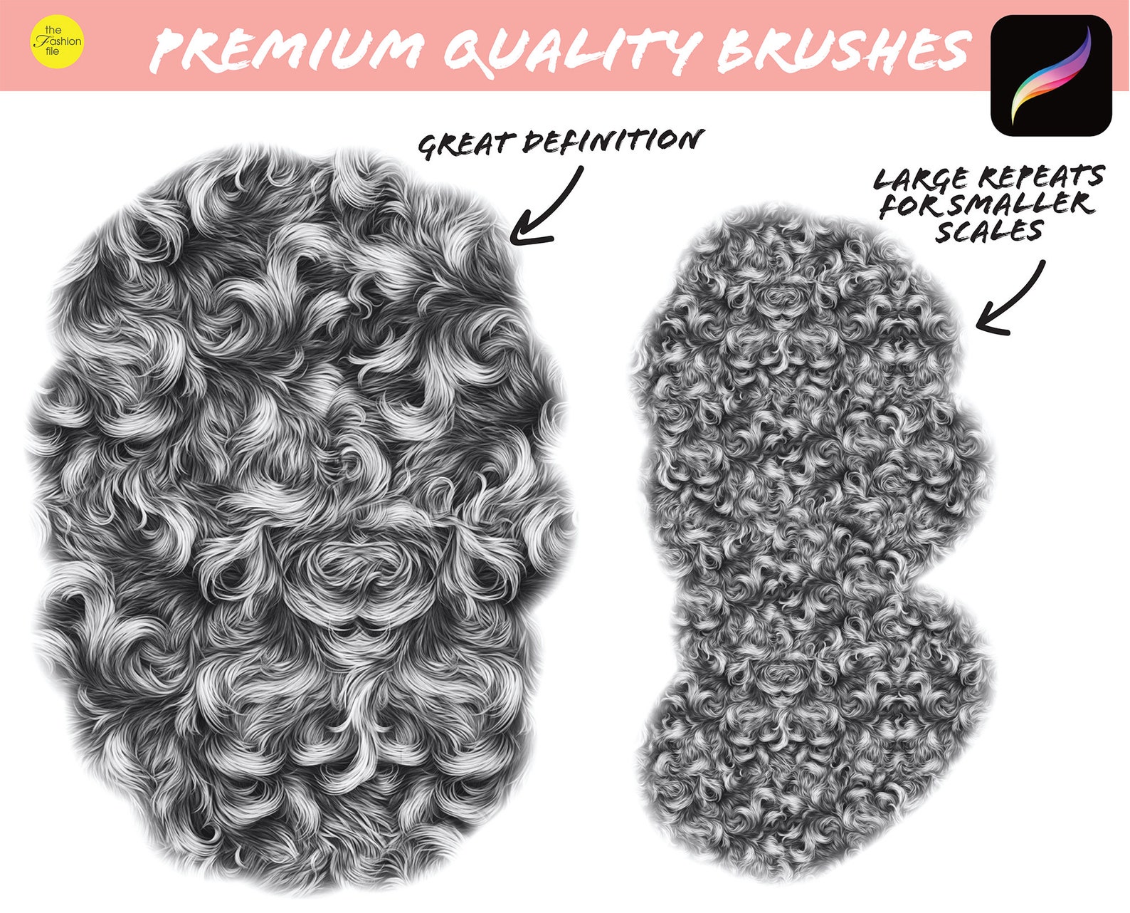105 PROCREATE FUR BRUSHES • Premium Quality Short and Long Hair Fur ...