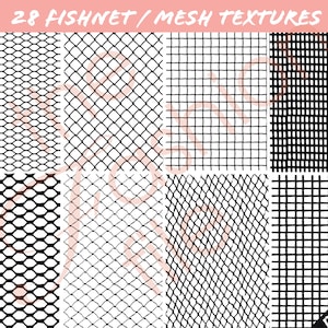 28 PROCREATE FISHNET TEXTURES • Procreate Brush Tulle Netting Mesh Lace ...