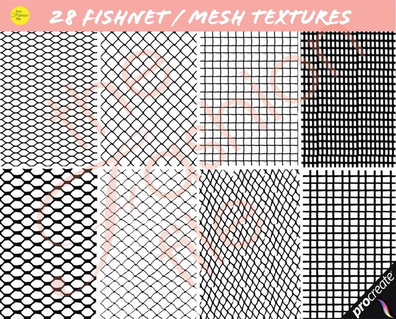 28 PROCREATE FISHNET TEXTURES Procreate Brush Tulle Netting - Etsy