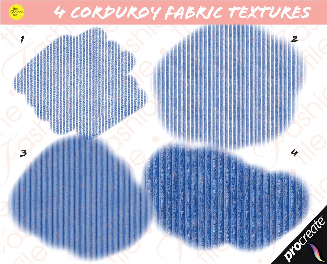 4 PROCREATE FABRIC TEXTURES • Corduroy Fabric Textile Fashion Design ...