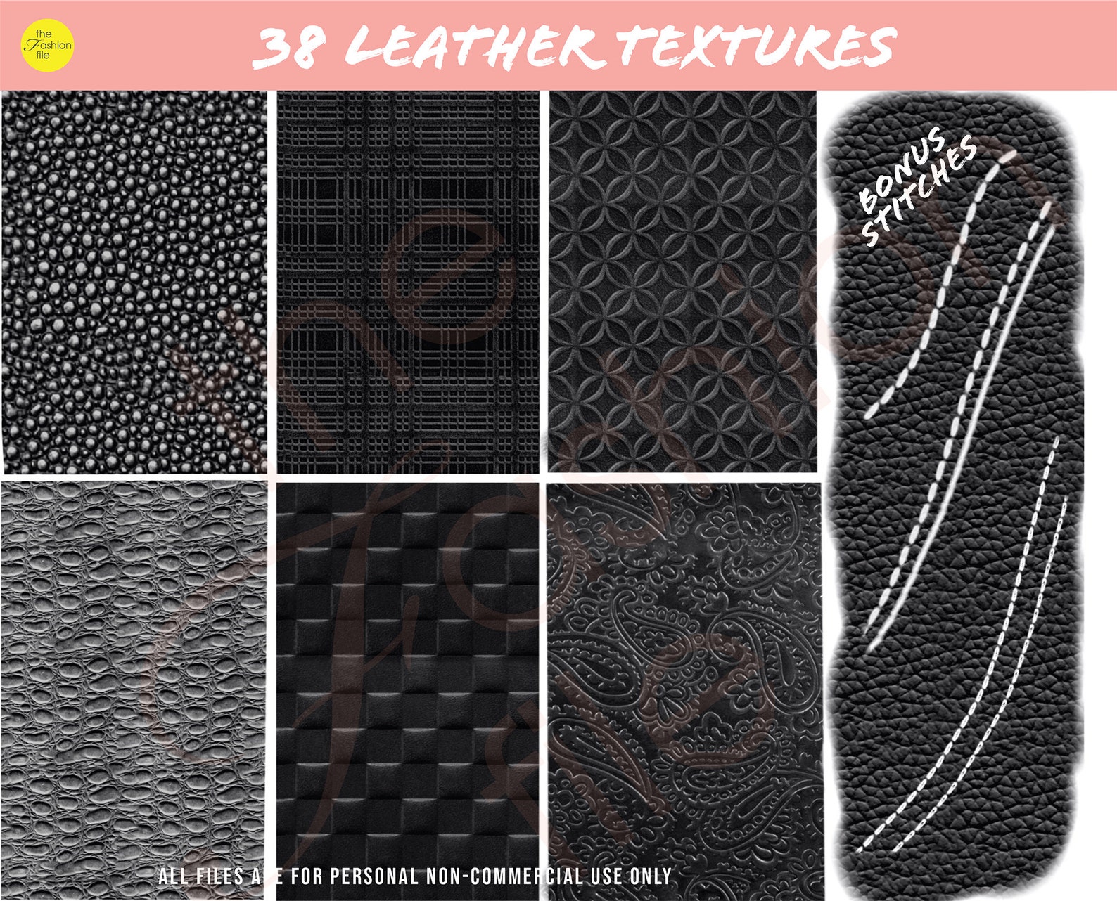 38 PROCREATE LEATHER TEXTURES • Procreate Brush Leather Cow Deer Reptile Crocodile Suede Sting ...