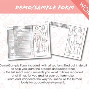 Fashion Designer Template WOMEN BODY MEASUREMENT Sheet • Sewing ...