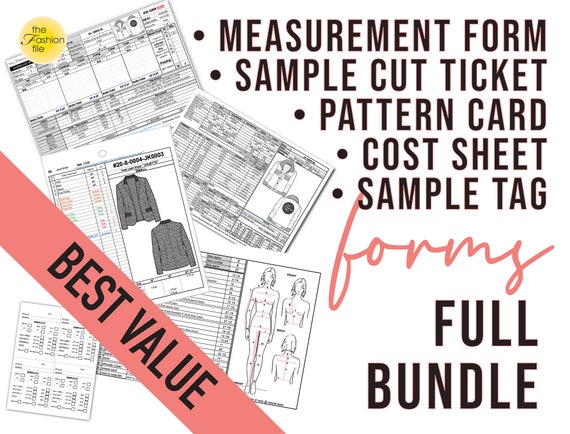 Fashion Designer FORMS TEMPLATES PACK Cost Sheet Pattern | Etsy