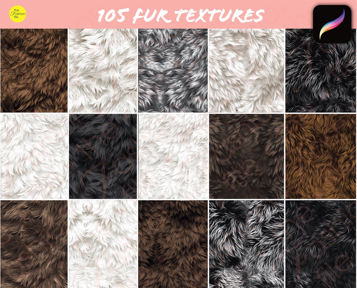 105 PROCREATE FUR BRUSHES • Premium Quality Short and Long Hair Fur ...