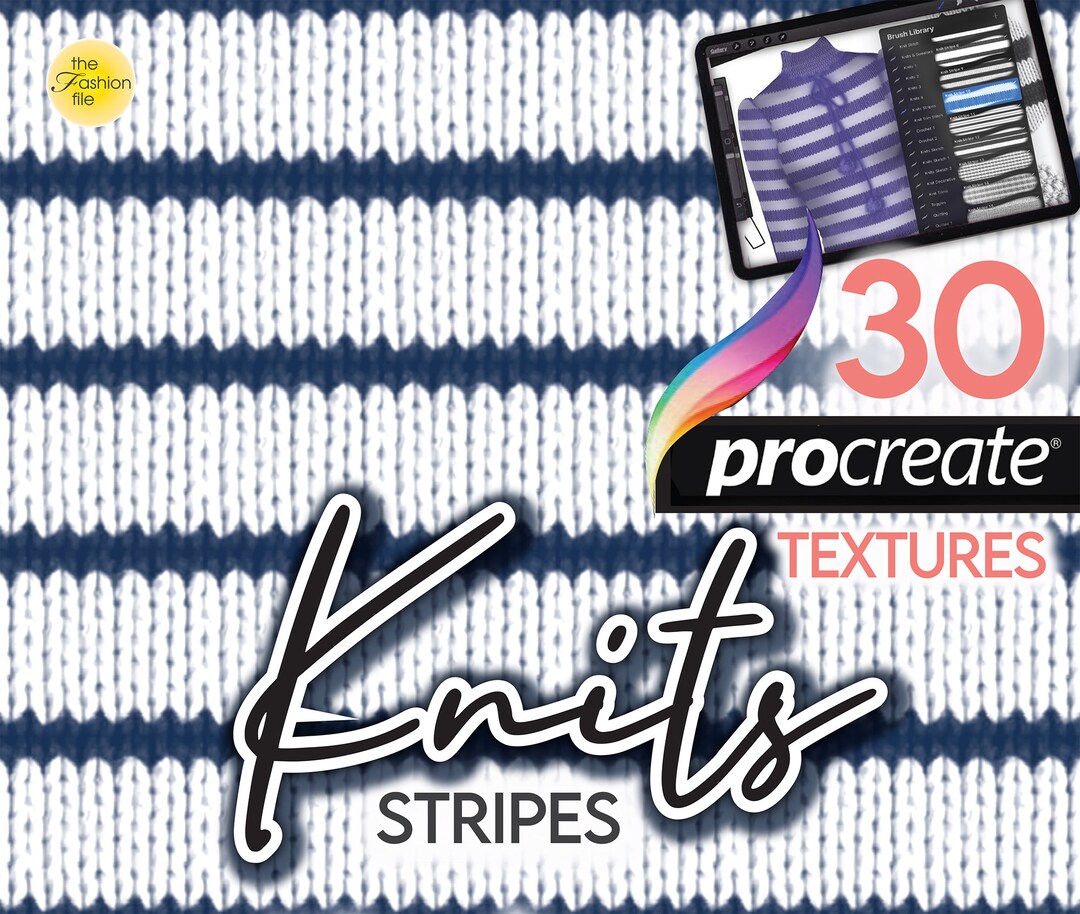 30 PROCREATE STRIPE KNIT Texture Brushes Realistic Knits - Etsy