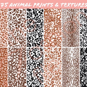 75 PROCREATE ANIMAL TEXTURES • Procreate Brush Leopard Cheetah Tiger Zebra Cow Snake Fur Leather ...