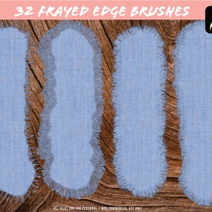 32 PROCREATE FRAYED Edge FABRIC Torn Cut Textiles Ripped Denim Fashion ...