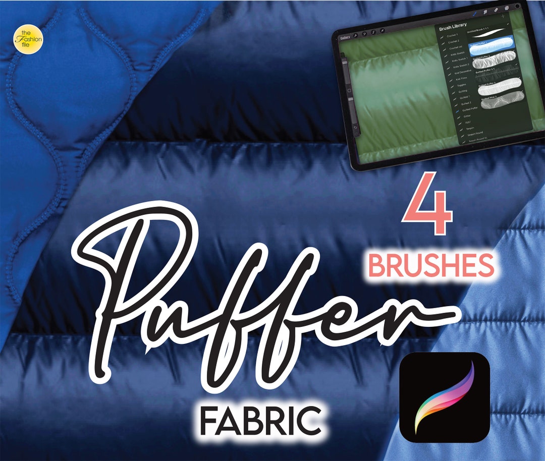 4 PROCREATE PUFFER TEXTURES Brushes Puffer Jacket Streetwear Blanket ...
