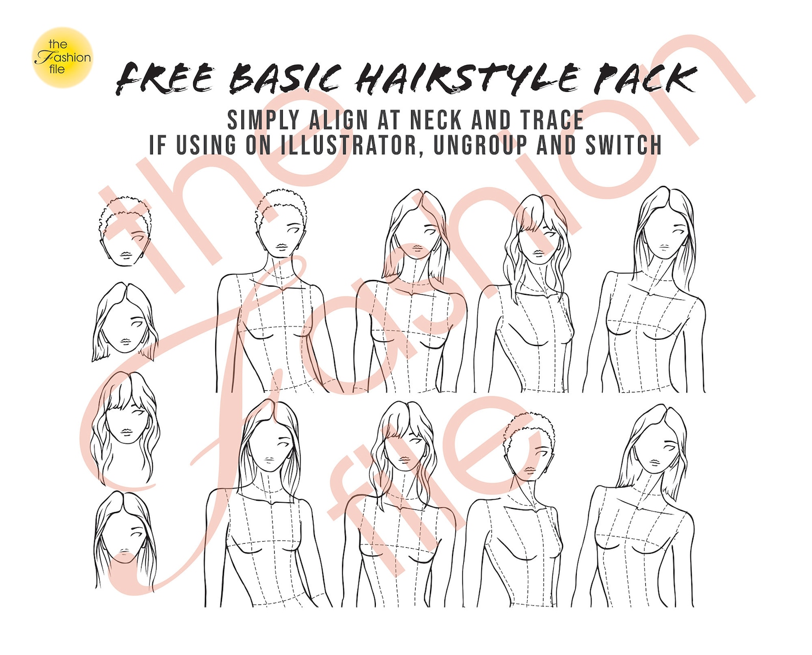 FASHION FIGURES 10 TEMPLATES • 9-head Female Sketches • Printable Pdf ...