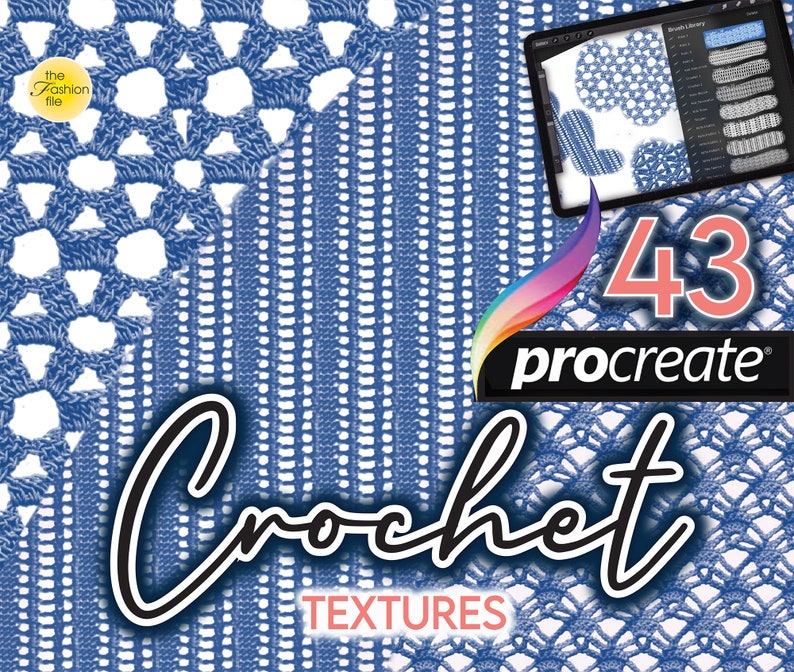 43 PROCREATE CROCHET TEXTURE Brushes Realistic Knitting Mesh - Etsy