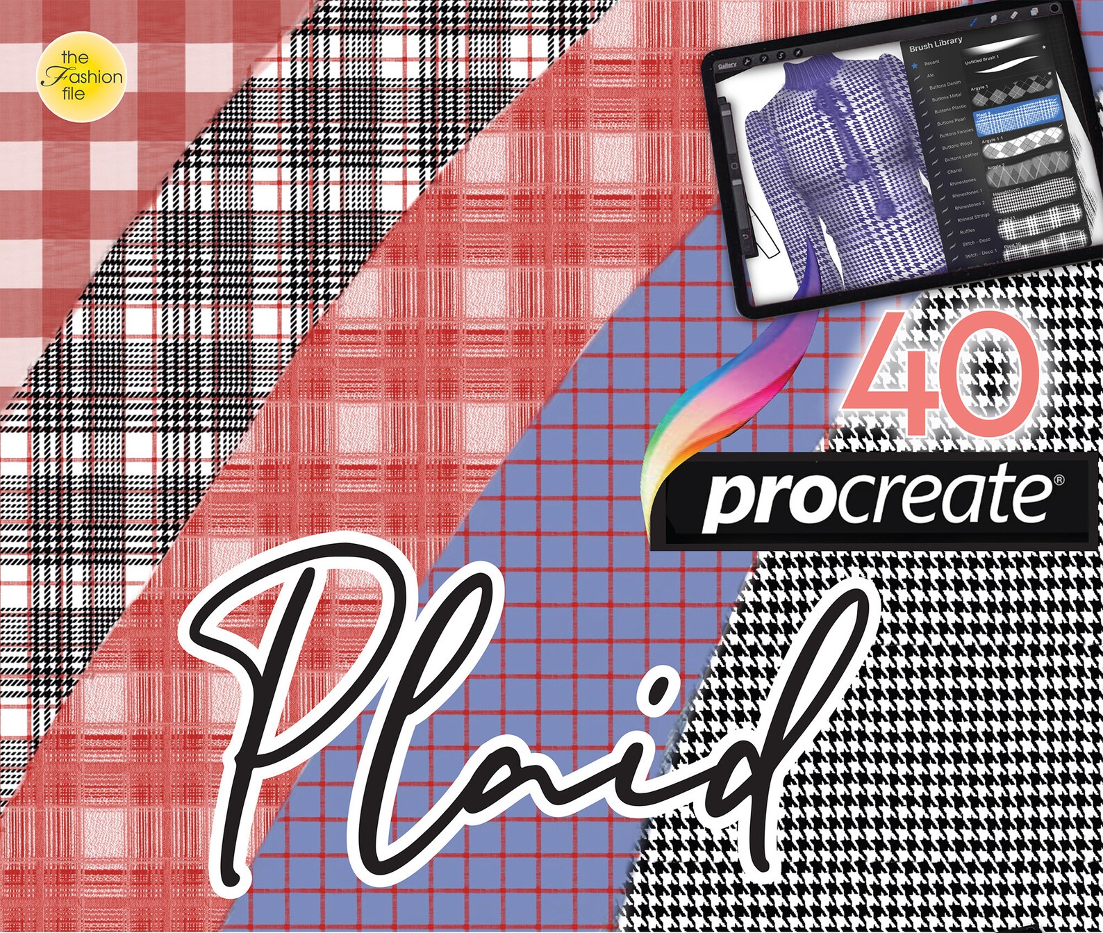 40 PROCREATE PLAID TEXTURES Procreate Brush Plaid Tartan - Etsy