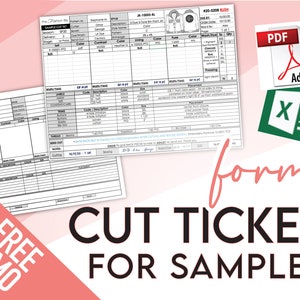 Fashion Design SAMPLE CUT TICKET Form • Formatted for Auto Calculation ...