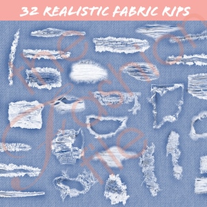 32 PROCREATE FABRIC RIPS • Procreate Stamps Textile Distress Effects ...