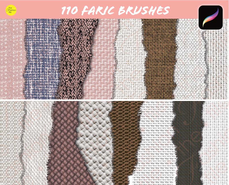 110 PROCREATE FABRIC TEXTURE Brushes Realistic Knits Fishnet Wool ...