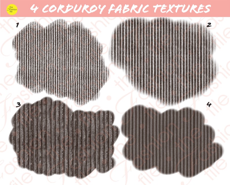 4 PROCREATE FABRIC TEXTURES • Corduroy Fabric Textile Fashion Design ...