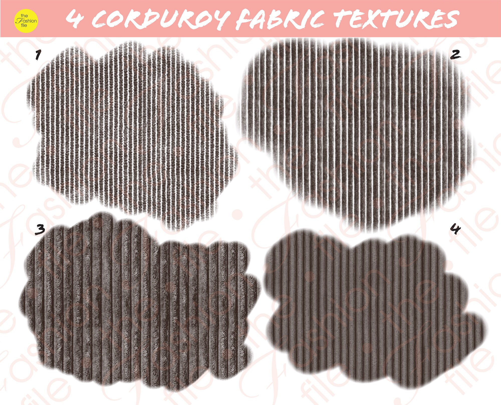 4 PROCREATE FABRIC TEXTURES • Corduroy Fabric Textile Fashion Design ...