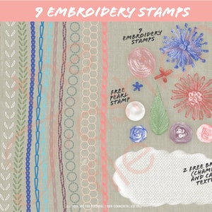 130 PROCREATE STITCHES BRUSHES • Embroidery Fashion Needlework ...