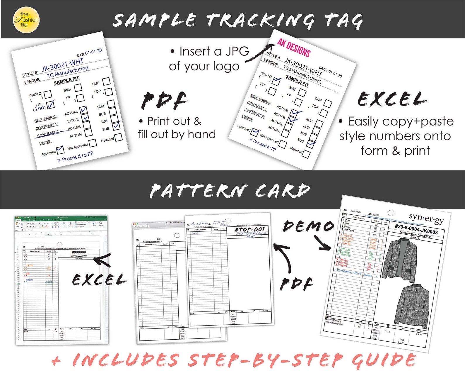 Fashion Designer FORMS TEMPLATES Pack Cost Sheet Pattern | Etsy