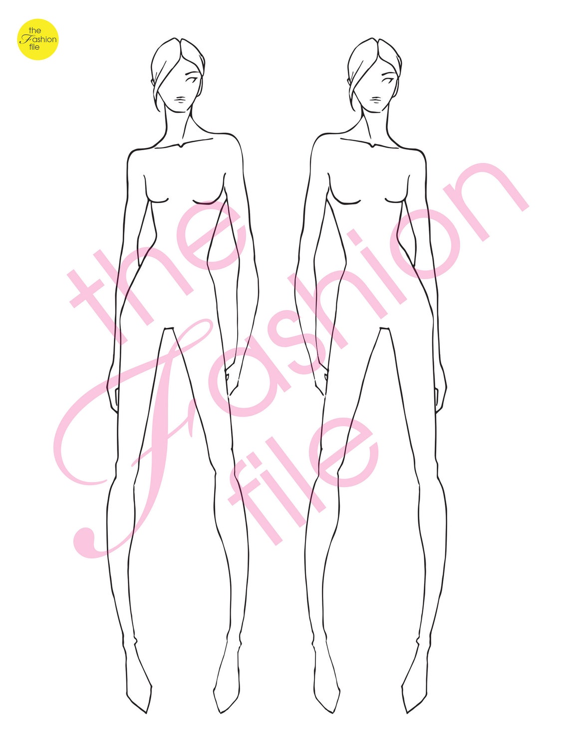 Fashion Design Template Pdf Ai Png For Procreate 9 Head Etsy