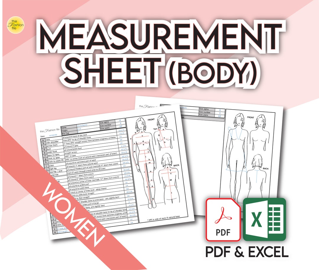 Fashion Designer Template WOMEN BODY MEASUREMENT Sheet • Sewing ...