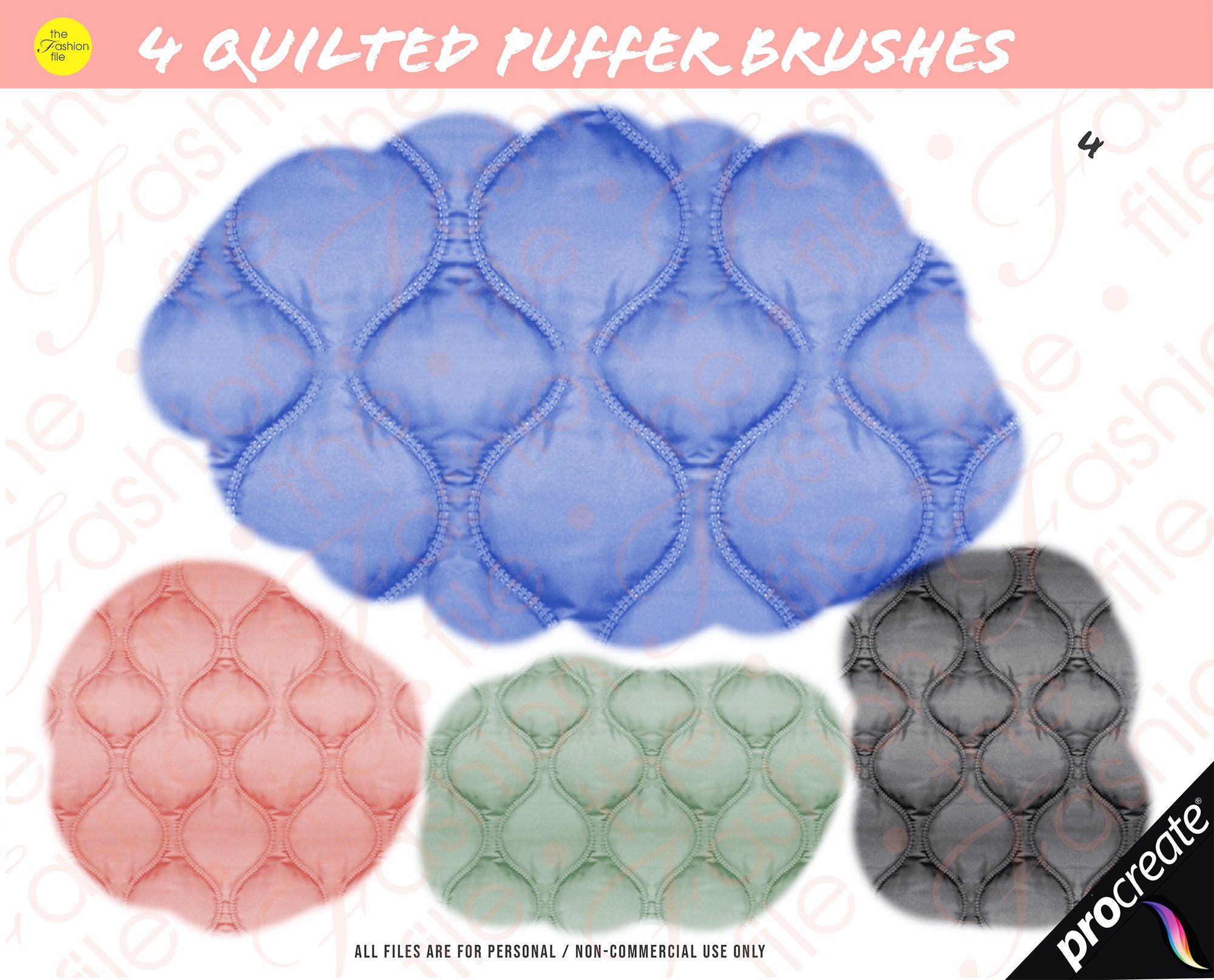 4 PROCREATE PUFFER TEXTURES Brushes Puffer Jacket Streetwear Blanket ...