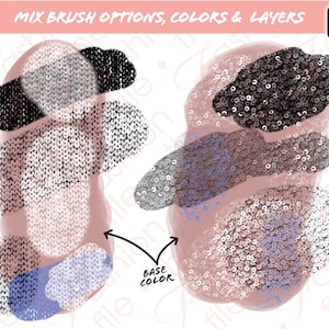 87 PROCREATE FASHION BRUSHES • Sequin Fabric Textures Sparkly Metallic Glitter Shimmer Confetti ...