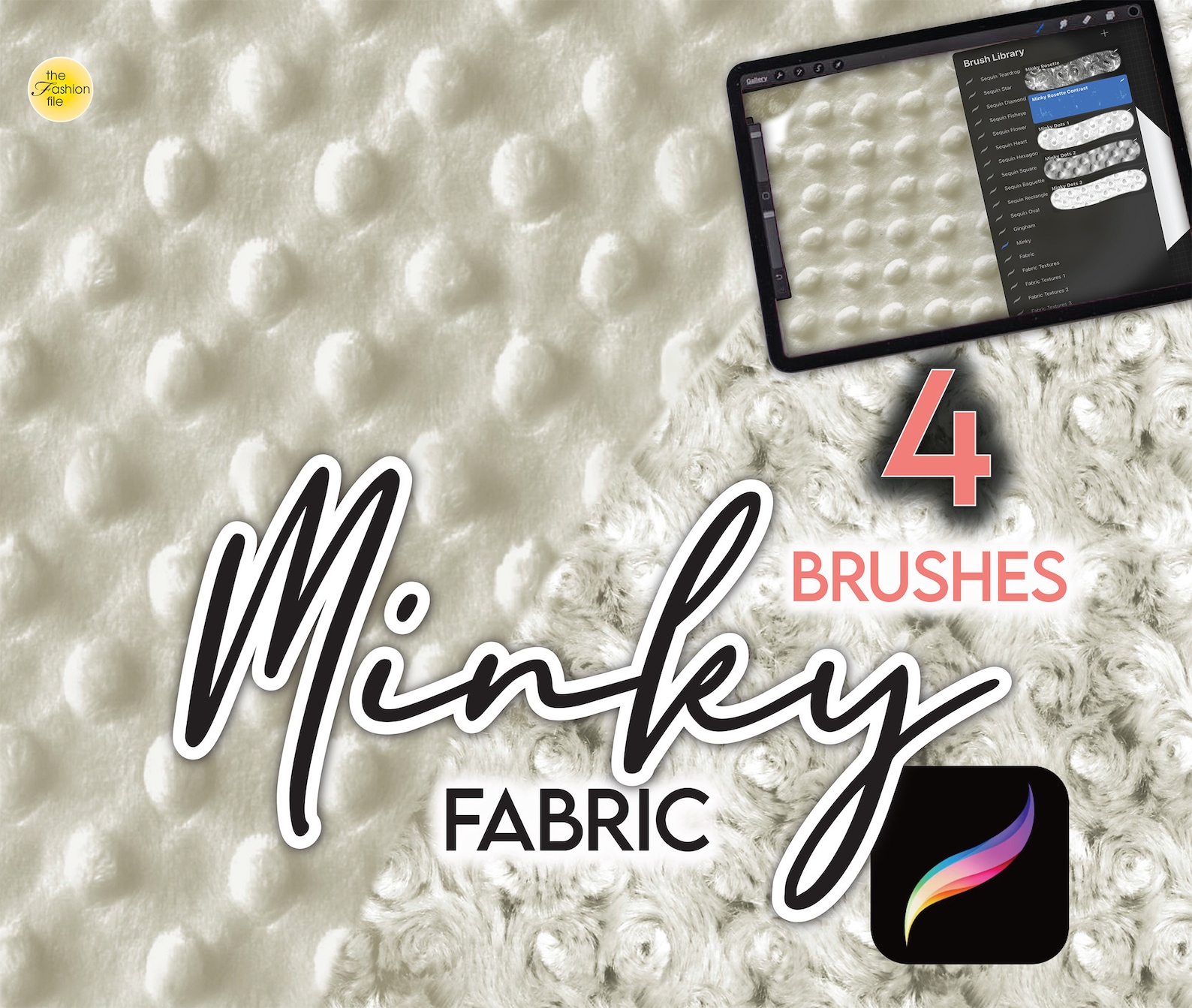 4 PROCREATE FABRIC TEXTURES Fabric Brushes Faux Fur Coat Jacket ...