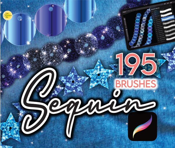 17 Sequins Texture Seamless Procreate Brushes, Brush Set for Clothes Painting and Digital Design ...