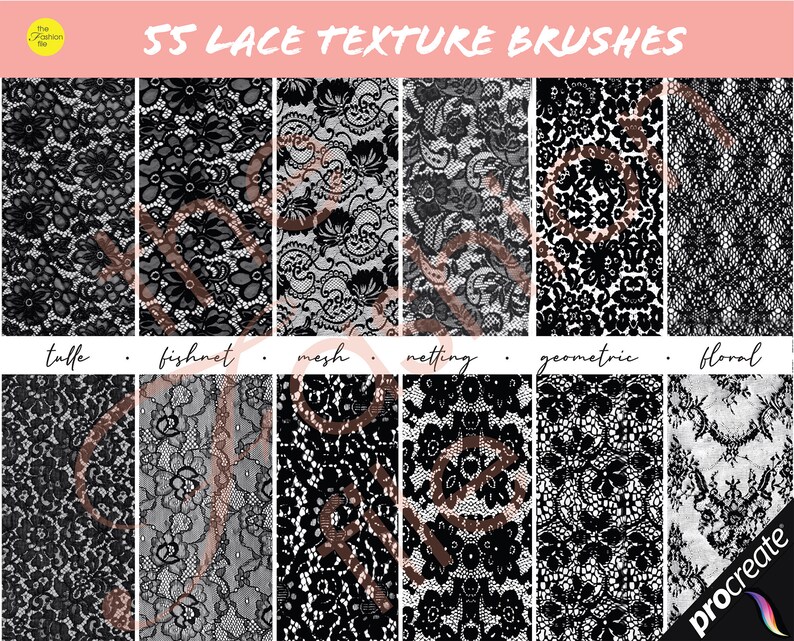 83 PROCREATE FASHION BRUSHES Lace Fabric Textures Brushes - Etsy
