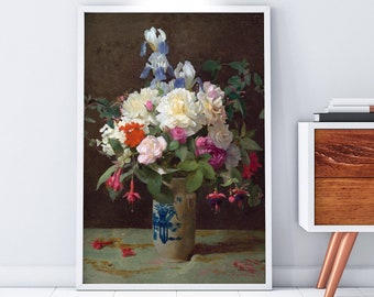 Rococo Style Pastel Florals Still Life Art Print Flowers in - Etsy