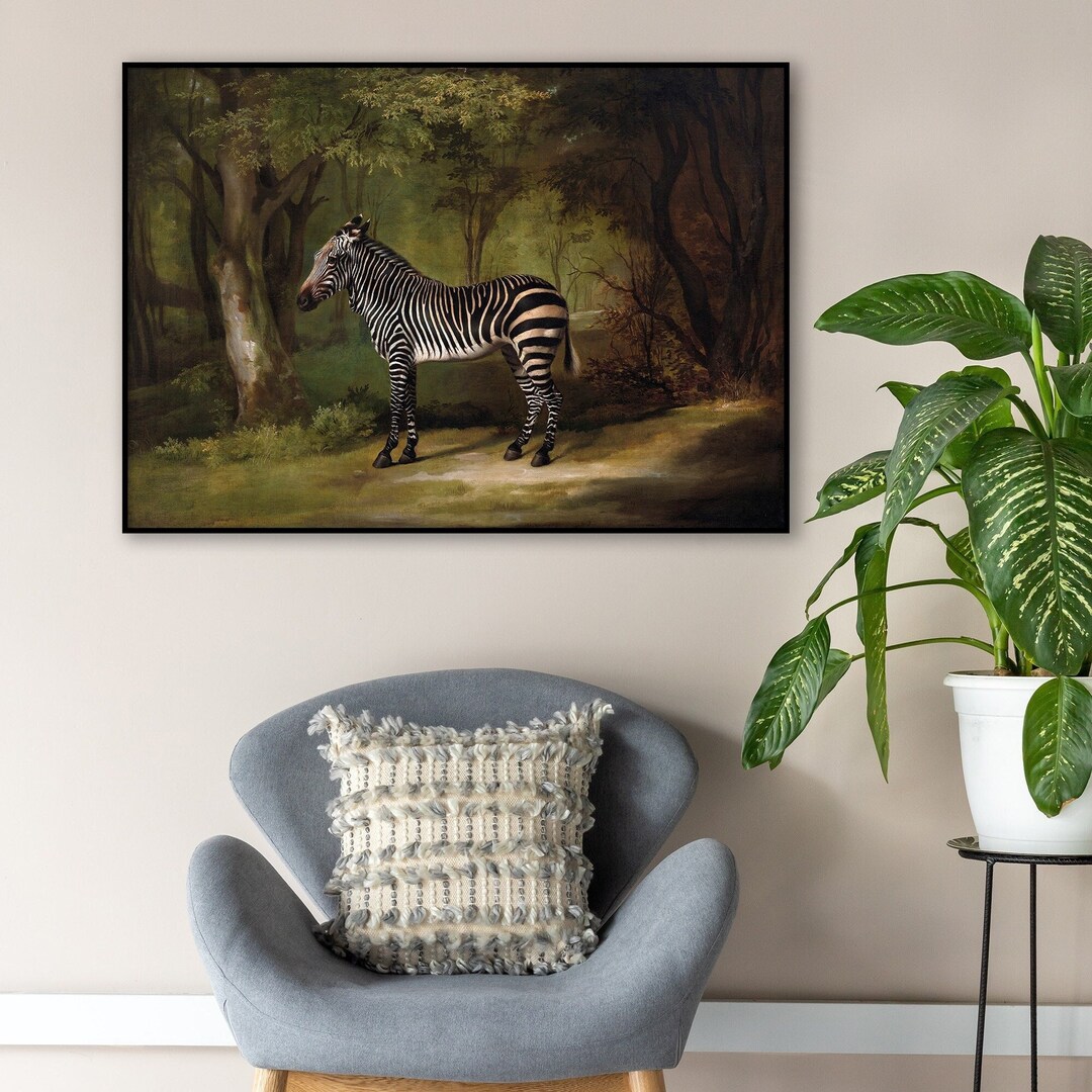 Zebra Oil Painting Fine Art Print | Maximalist Decor | Interior Styling ...