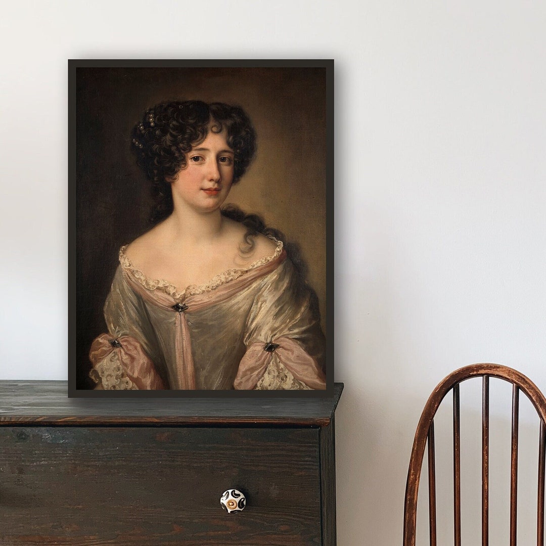 Baroque Female Portrait Print: 17th Century Antique Oil Painting - Etsy