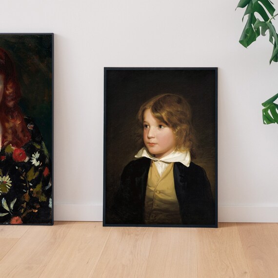 Vintage Portrait Painting of a Young Boy Antique Male Oil - Etsy UK