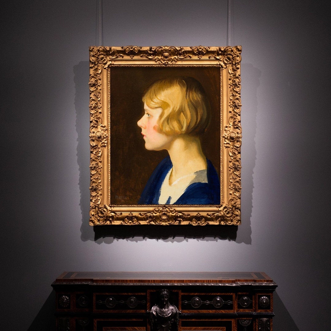 Art Deco Portrait | Antique Oil Painting Print | Beautiful, Romantic ...