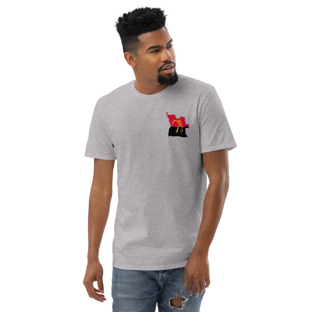 Angola Map With Sable Antelope - Palanca Negra -- Short-sleeve T-shirt ...