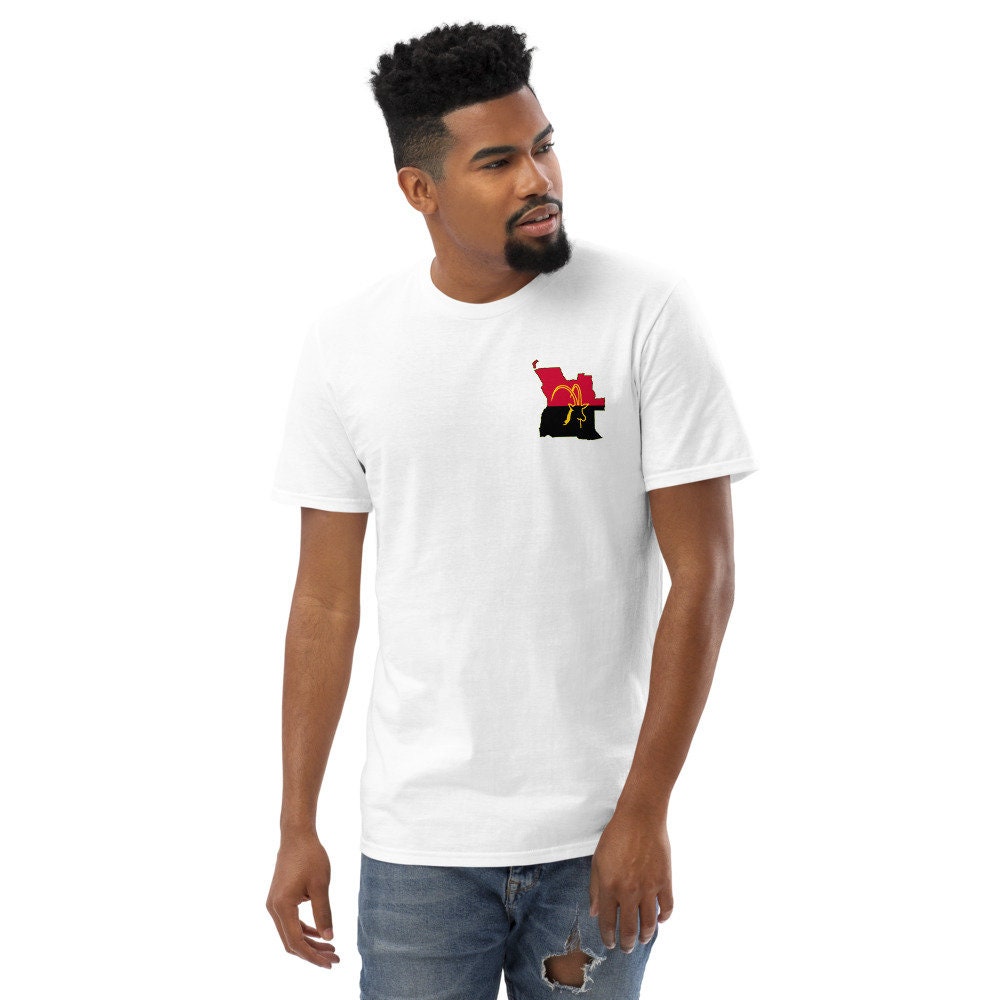 Angola Map With Sable Antelope - Palanca Negra -- Short-sleeve T-shirt ...