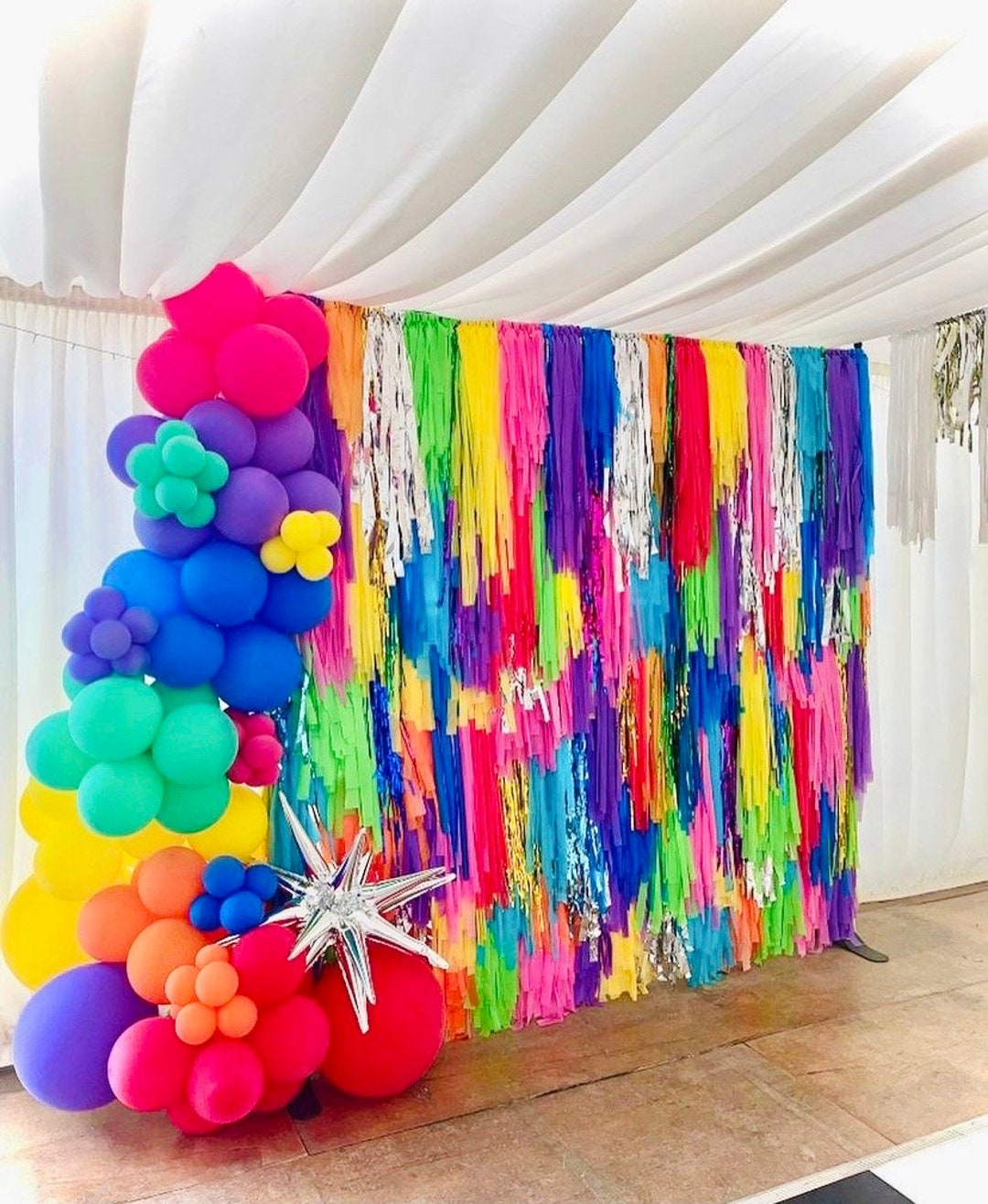 Square Tassel Streamer Fringe Backdrop Ready to Install, Wedding, Party ...