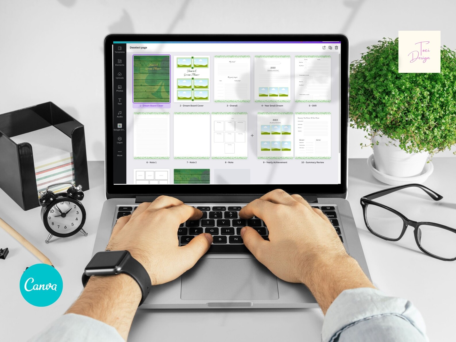 Shamrock Dream Planner Canva Template | Goal Planner, Editable Planner ...