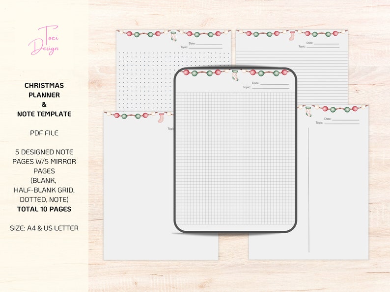 Christmas Planner and Note Template for Christmas Preparation | Instant ...