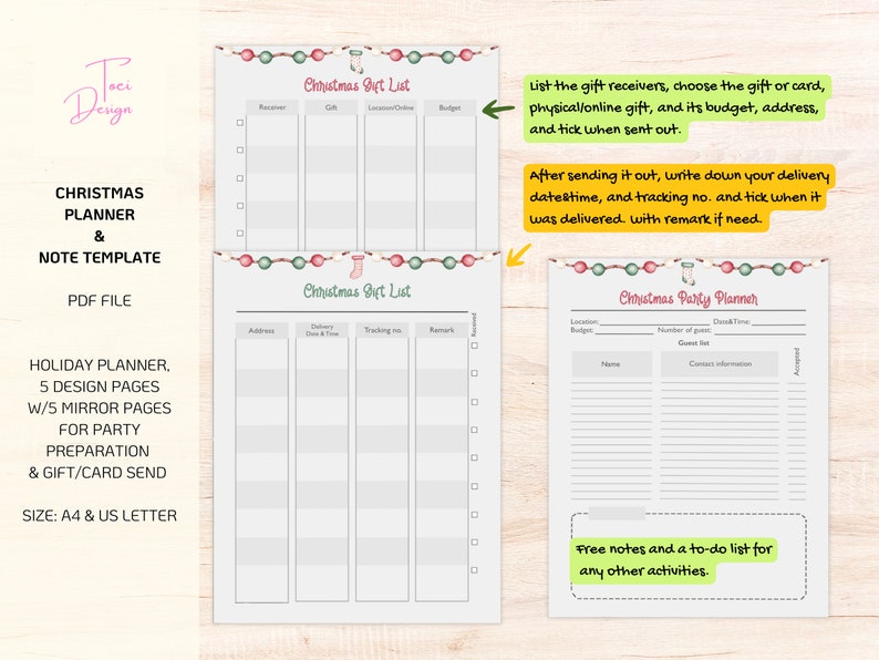 Christmas Planner and Note Template for Christmas Preparation | Instant ...