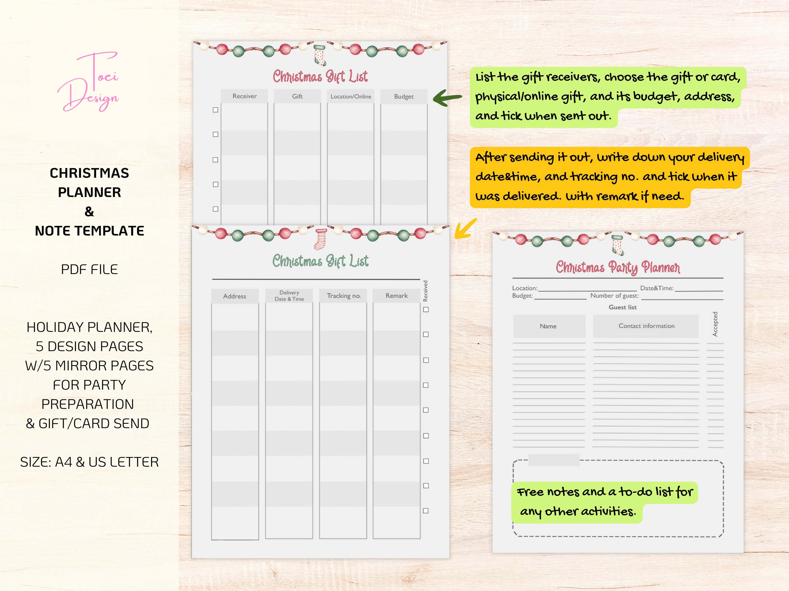 Christmas Planner and Note Template for Christmas Preparation | Instant ...