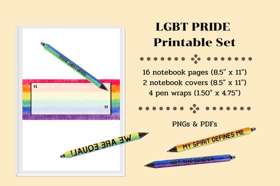 LGBT Pride Printable Set Journal Pages Notebook Covers - Etsy
